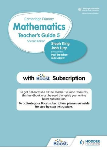HODDER CAMBRIDGE PRIMARY MATHEMATICS - STAGE 5 - TCH`S WITH BOOST SUBS ...