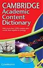 CAMBRIDGE ACADEMIC CONTENT DICTIONARY - Kel Ediciones